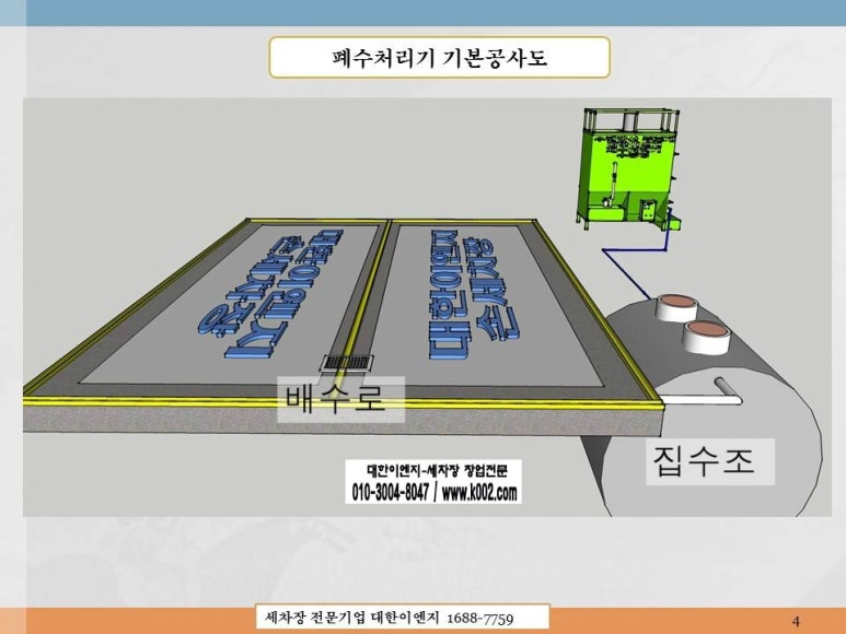 손 세차장 폐수처리기 집수조 공사 없이 가능한 디테일 숍 세차장실내 손 세차 세차장 창업세차장인 허가대한 이 엔지