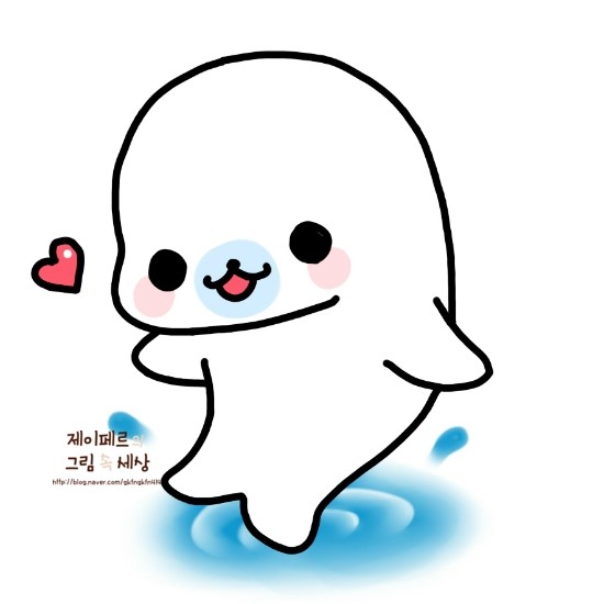 그리기 쉬운 캐릭터 귀여운 물개 마메고마 손그림 강좌 네이버 블로그