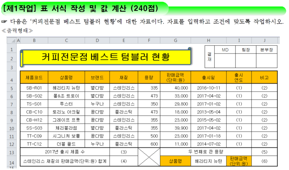 정보박사 ITQ 엑셀 기출문제 풀이 - 2017년 12월 정기검정 A형 실전풀이 : 네이버 블로그