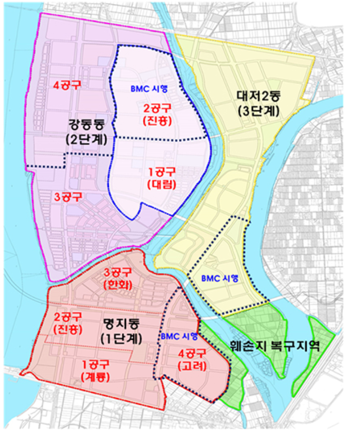 에코델타시티 1단계(명지동) 공사현장 항공촬영 : 네이버 블로그